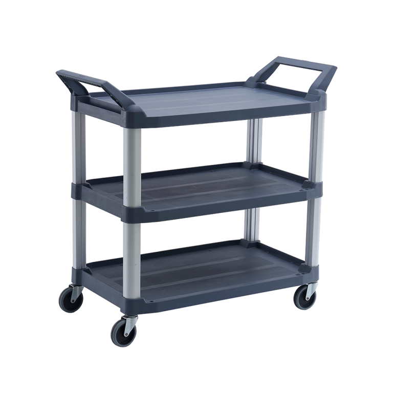 TRUST® Commercial 3 Tier Grey Large Utility Service Cart – KH